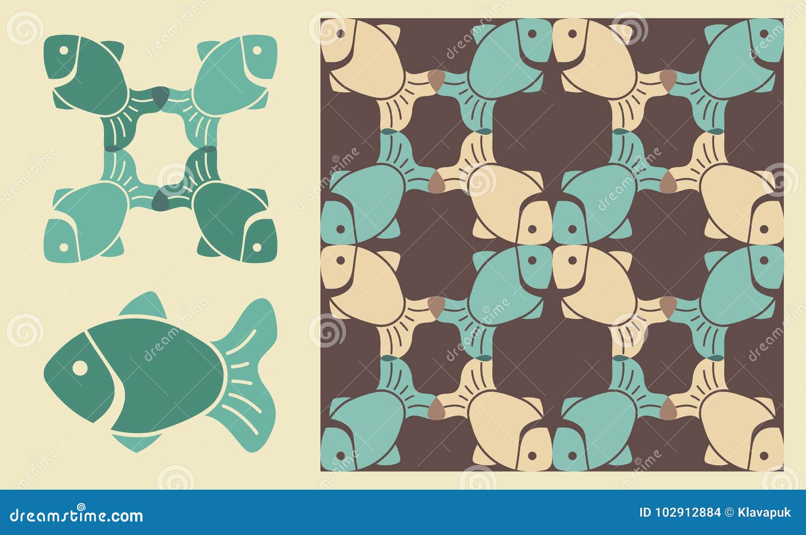 Fish pattern stock vector. Illustration of wallpaper - 102912884