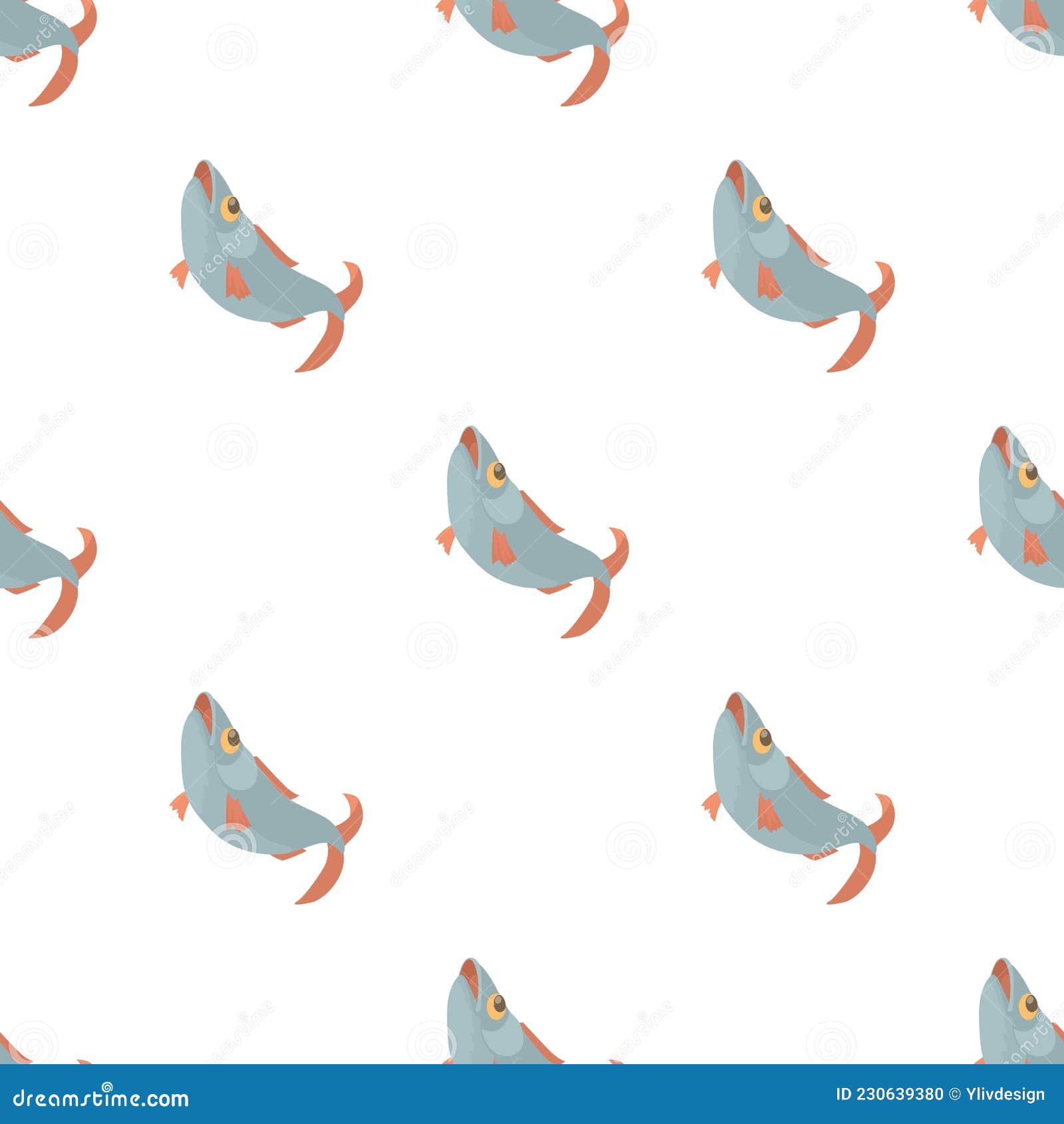 Fish Pattern Seamless Vector Stock Vector - Illustration of aqua, food ...