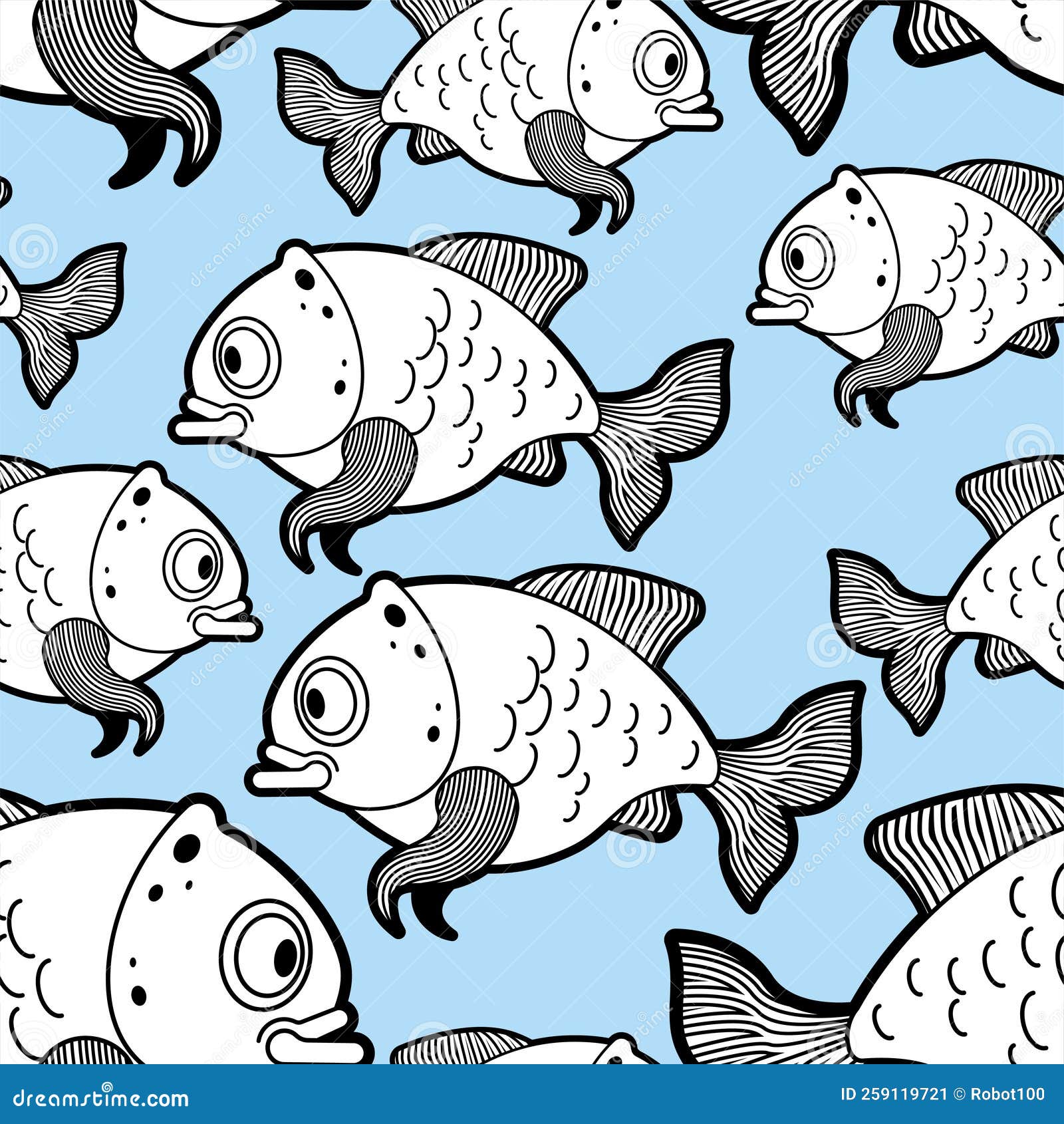 Fish Pattern Seamless. Carp Background Stock Vector - Illustration of ...