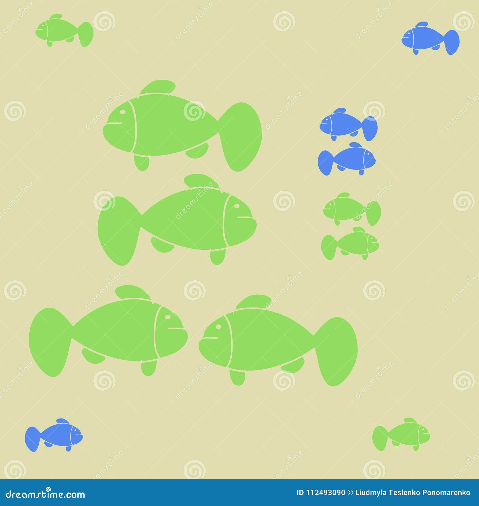 Fish Pattern, Spots. Hand Drawn. Stock Vector - Illustration of vector ...