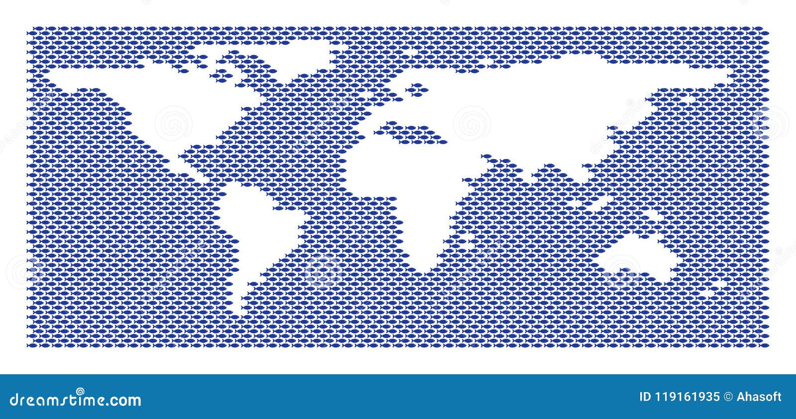 Fish Pattern World Ocean Map Stock Vector - Illustration of concept ...