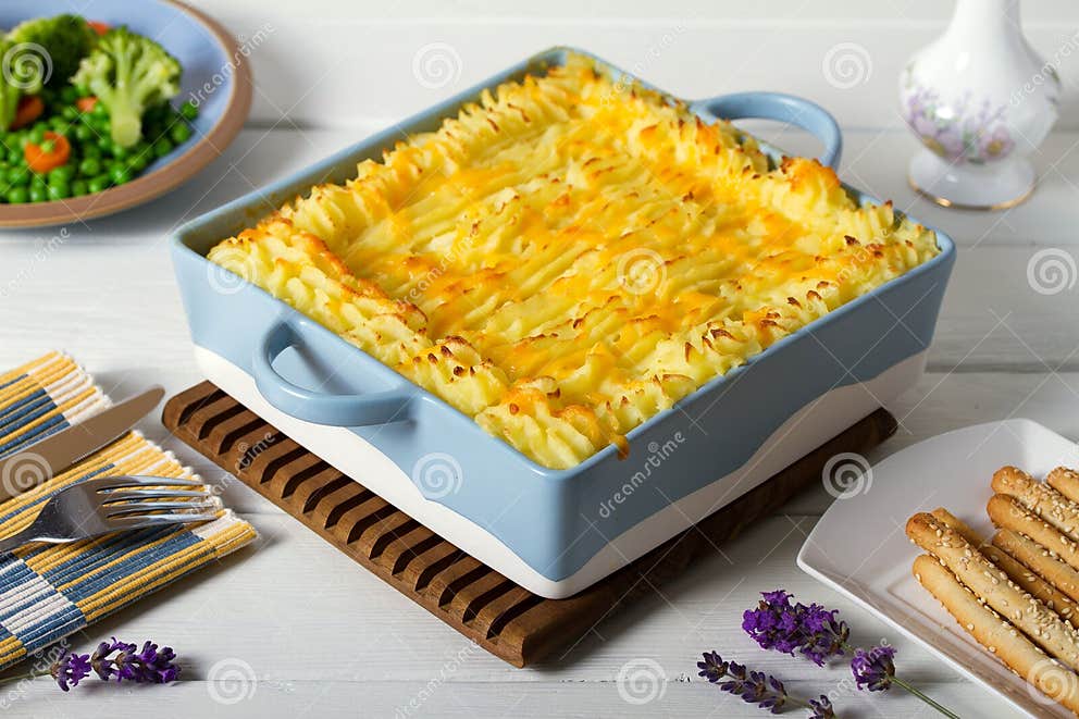 Fish Pie. Mash Topped Seafood Bake. Stock Image - Image of dinner ...