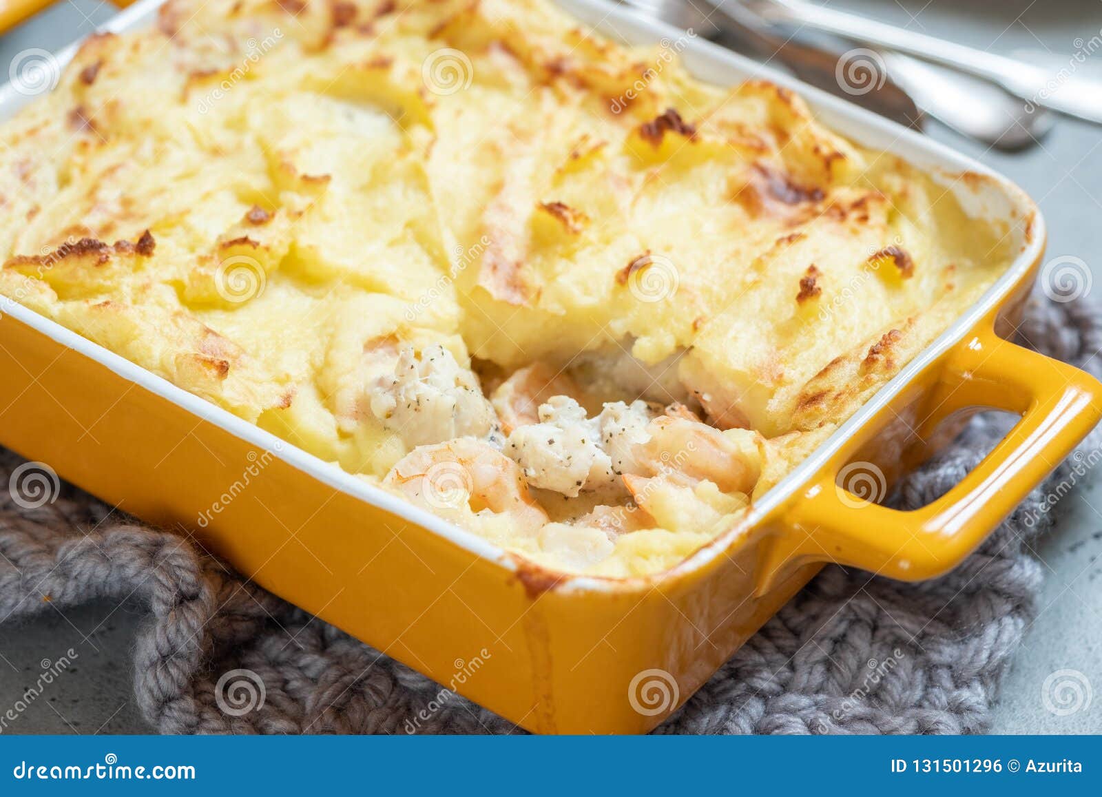 Fish Pie Topped with Mashed Potato Stock Photo - Image of fish, healthy ...