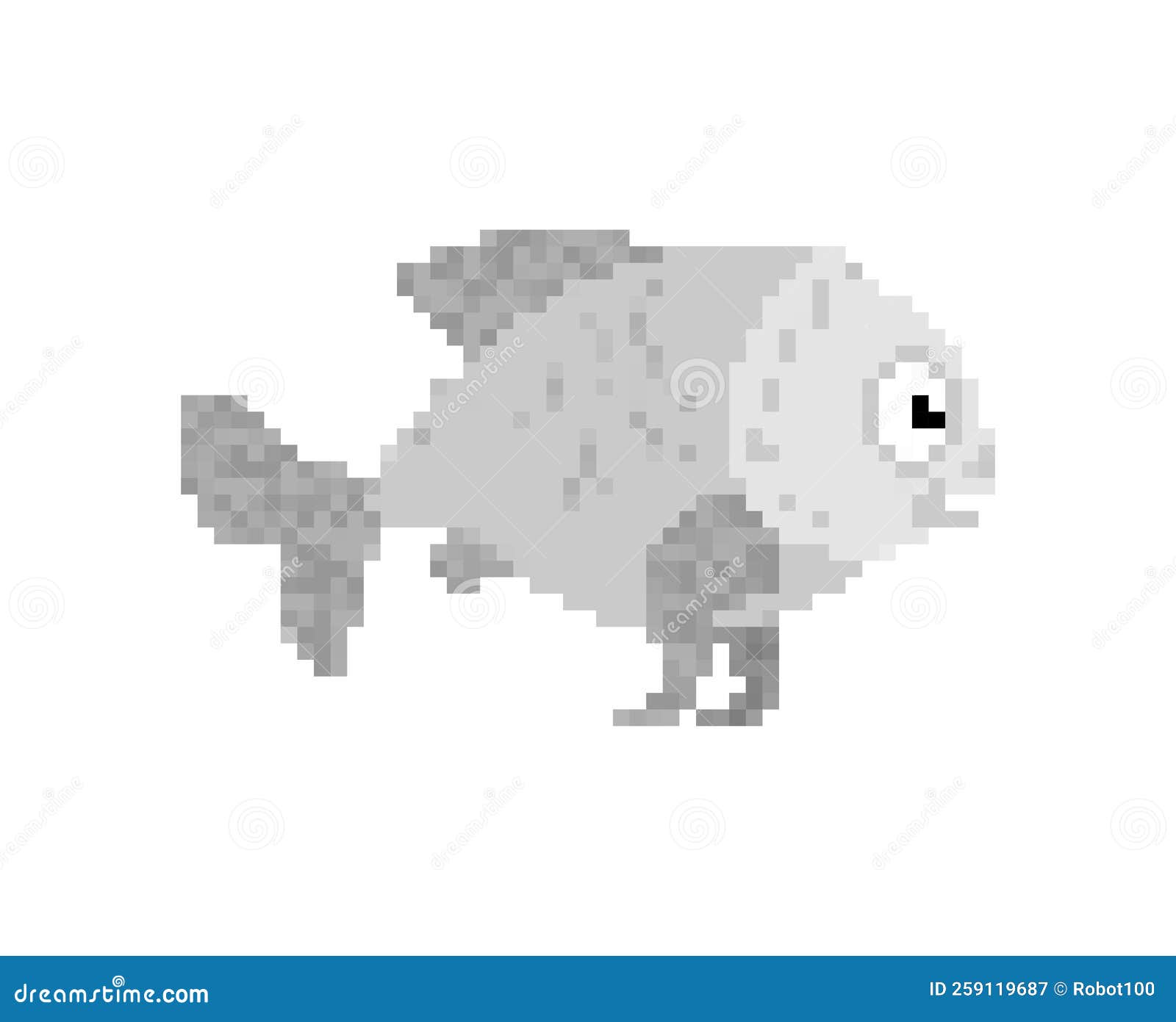 Fish Pixel art. 8 bit Carp stock vector. Illustration of carp - 259119687