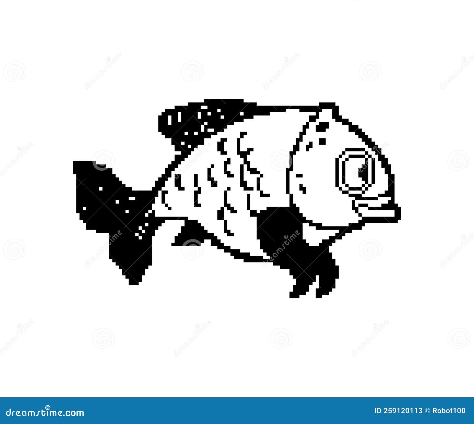 Fish Pixel art. 8 bit Carp stock vector. Illustration of logo - 259120113