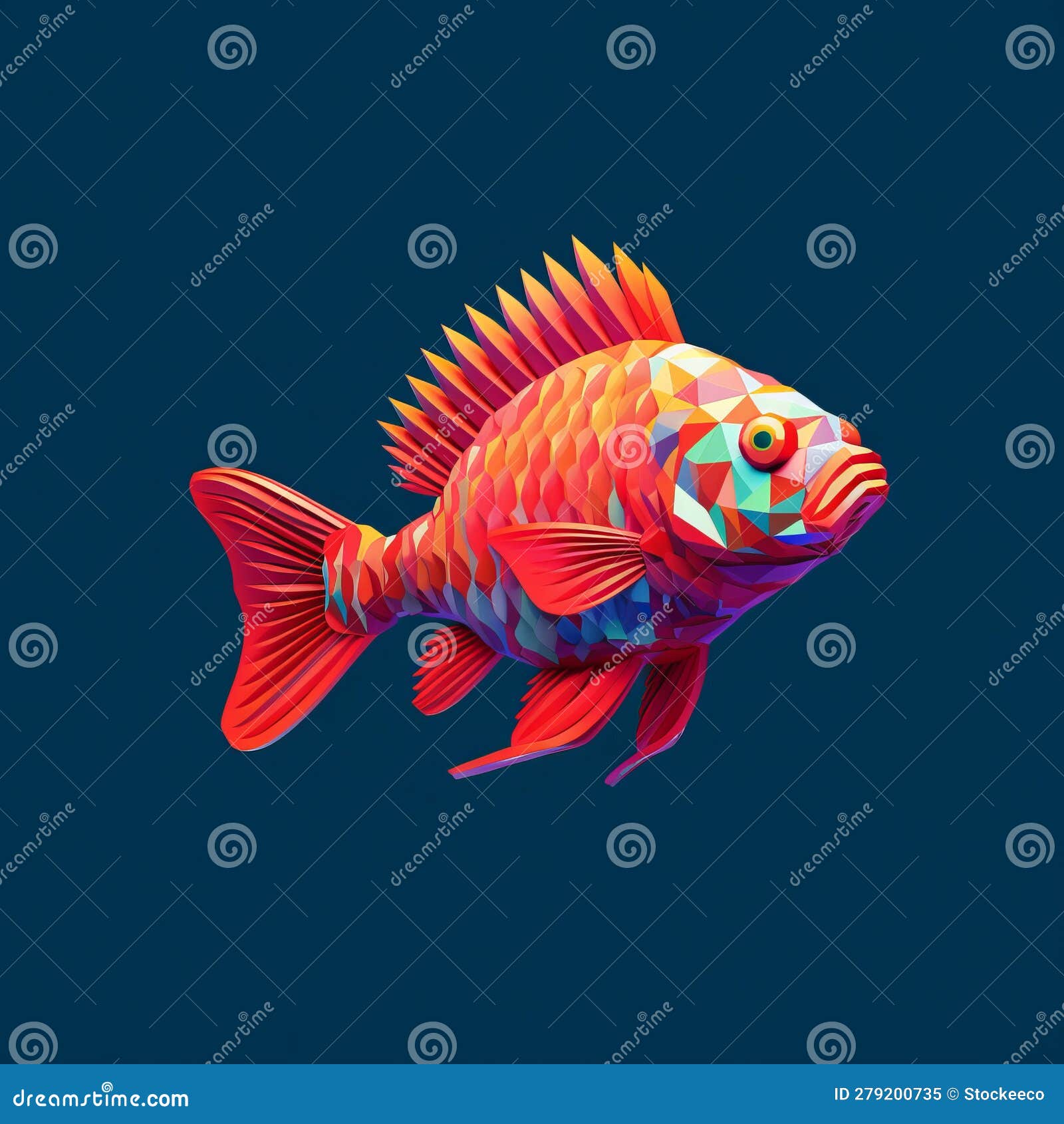 Fish Pixel Art on Solid Background Stock Illustration - Illustration of ...