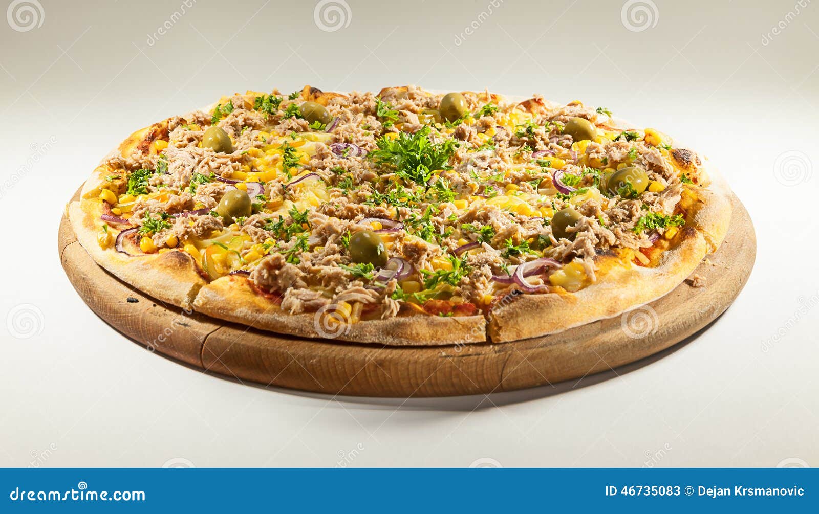 Fish Pizza stock image. Image of italian, mediterranean - 46735083
