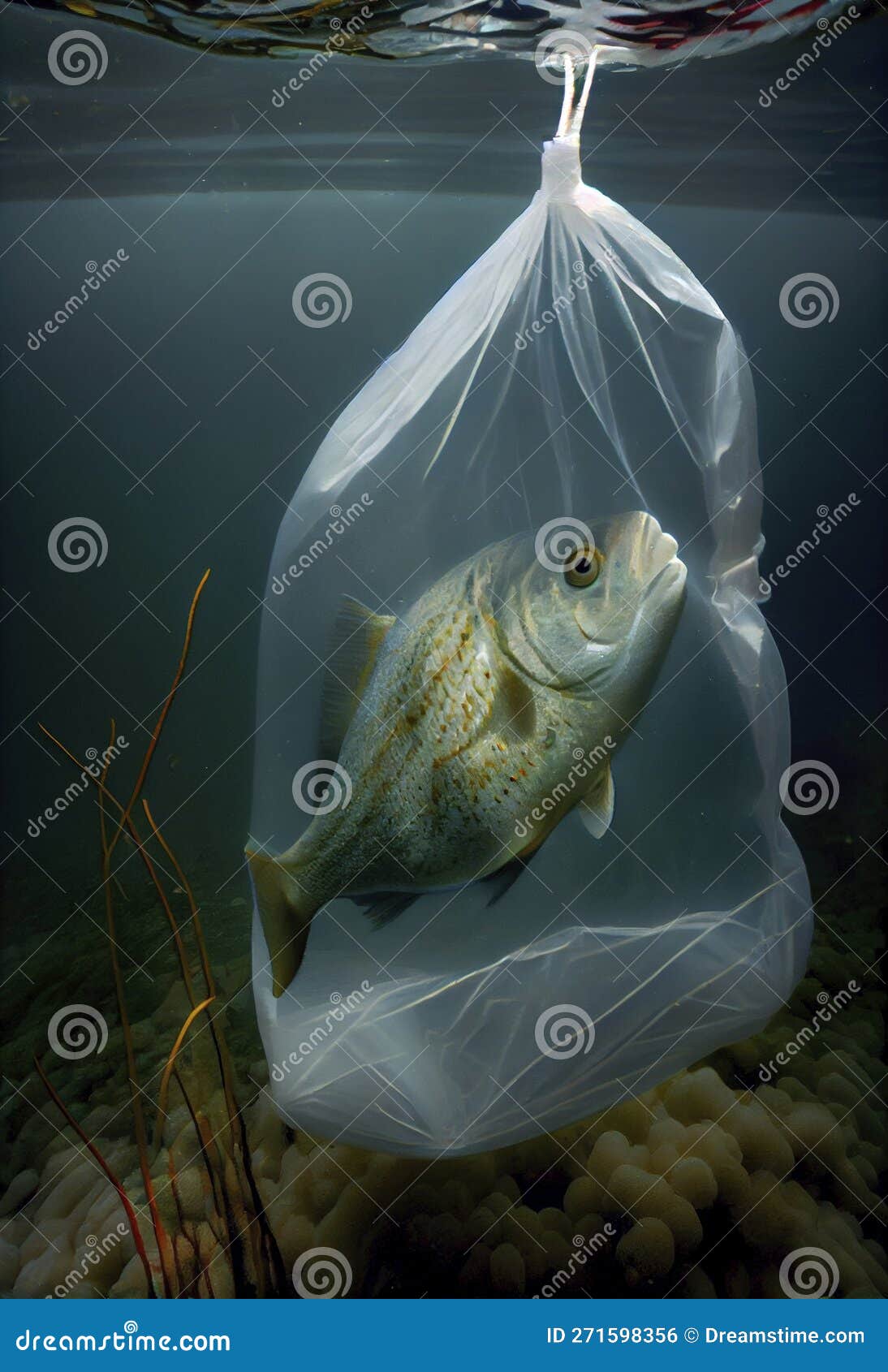 A Fish in a Plastic Bag . the Concept of Pollution in the Ocean ...