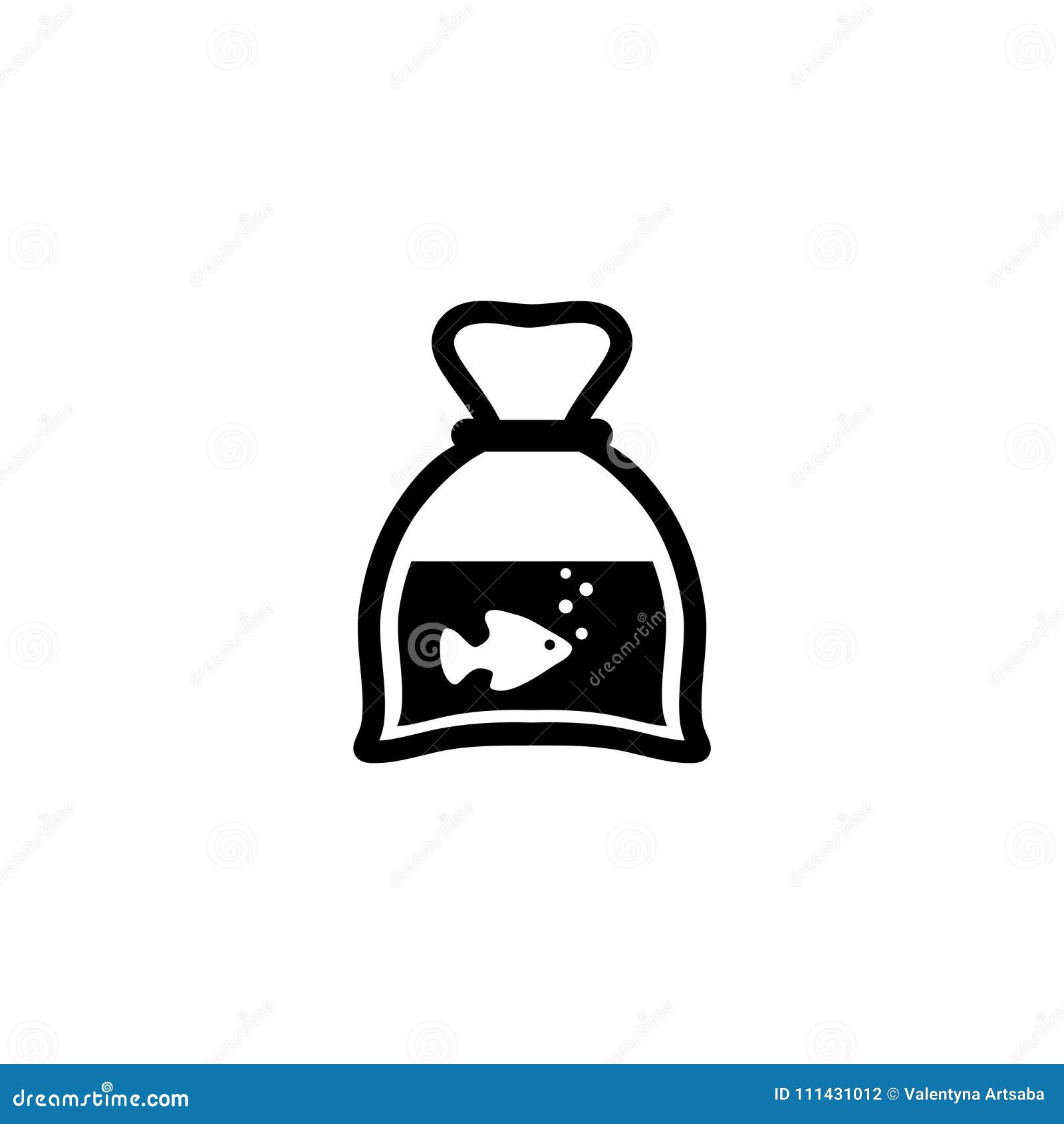 Fish in Plastic bag stock vector. Illustration of design - 111431012