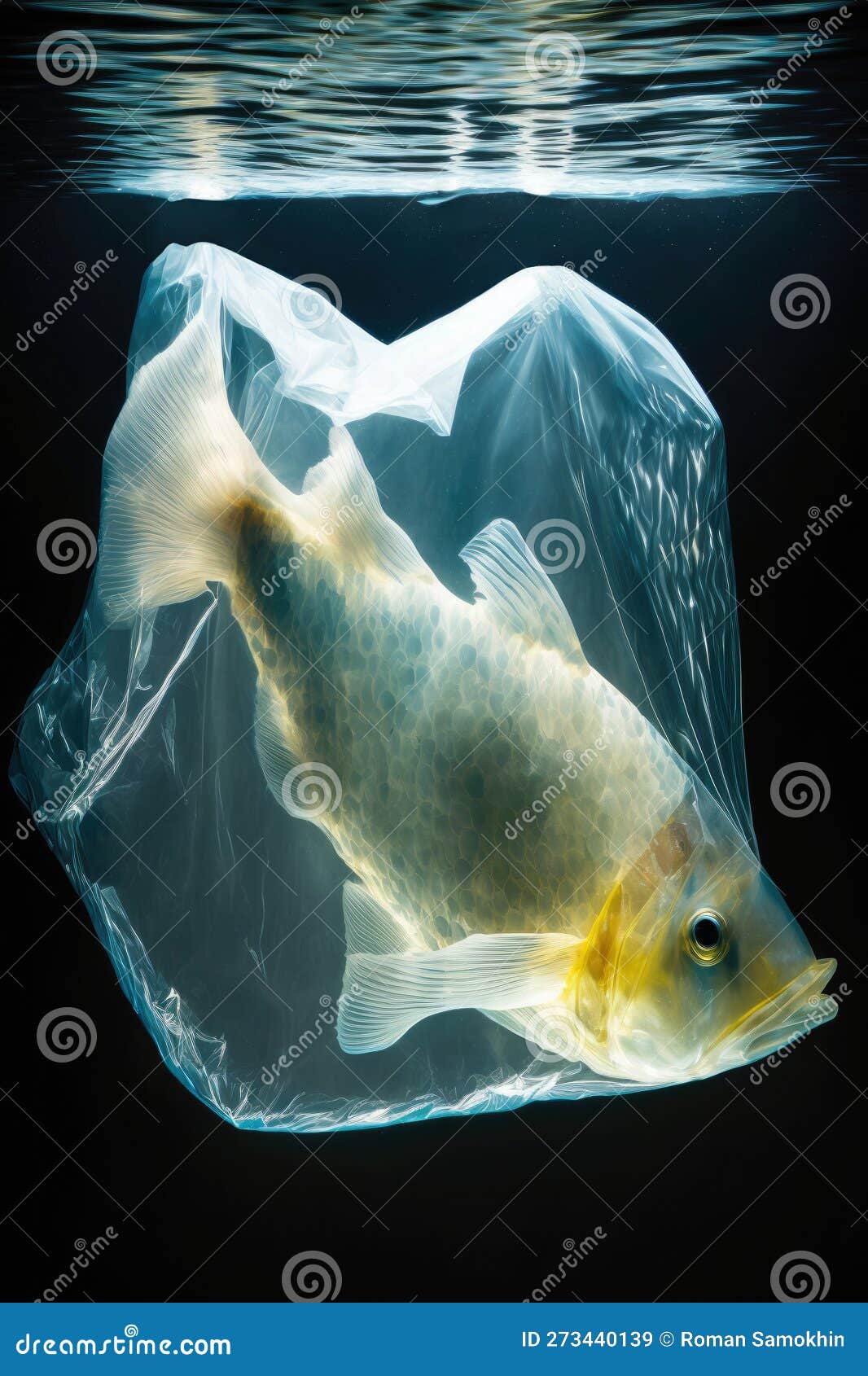 Underwater Concept Of Global Problem With Plastic Rubbish Floating In ...