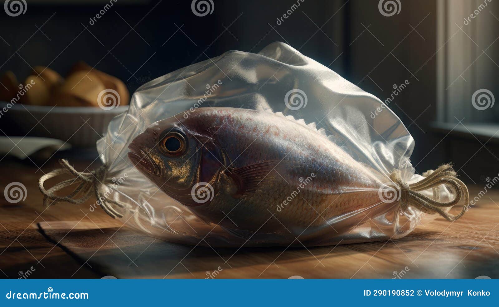 Fish In Plastic Bag. Plastic Pollution In Ocean, Fighting For A Clean ...