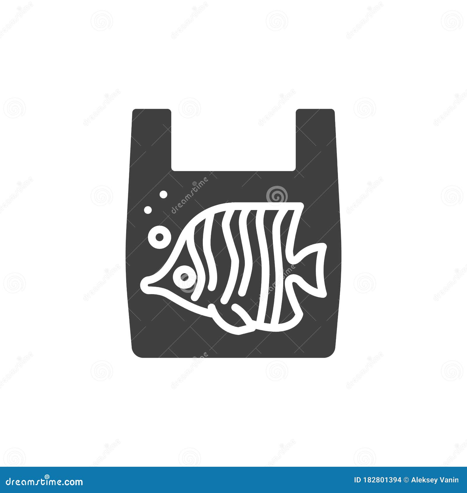 Fish in a Plastic Bag Vector Icon Stock Vector - Illustration of ...