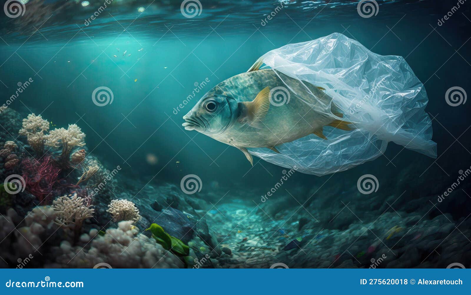 Fish and Plastic Pollution. Environmental Problem - Plastics Pollute ...