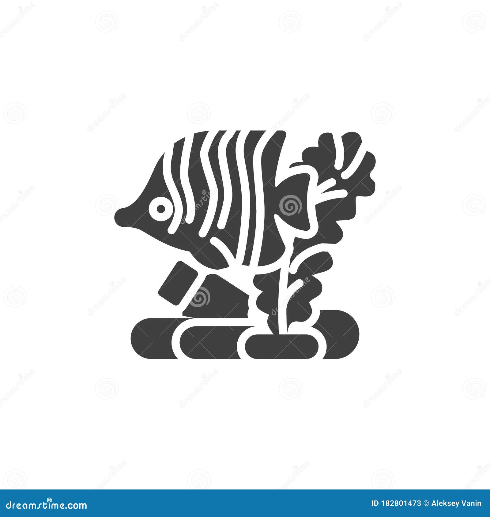 Fish and Plastic Waste Vector Icon Stock Vector - Illustration of ...