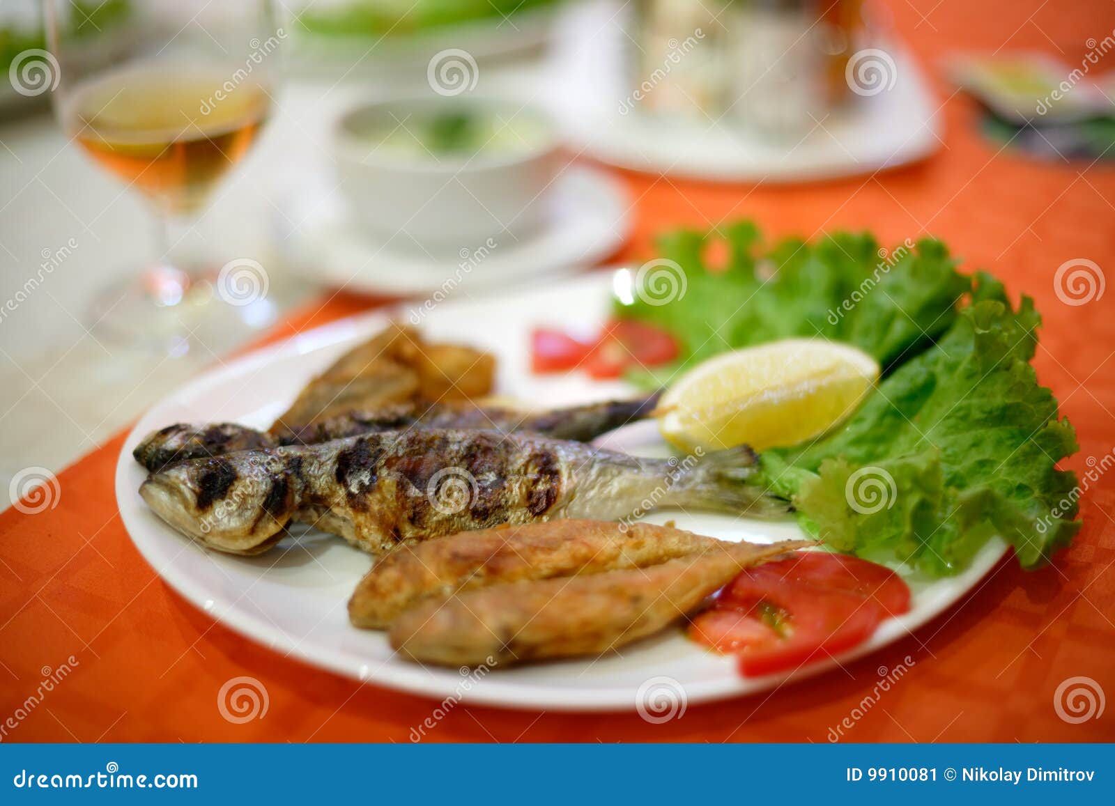 Fish plate stock image. Image of vegetable, eating, fresh - 9910081