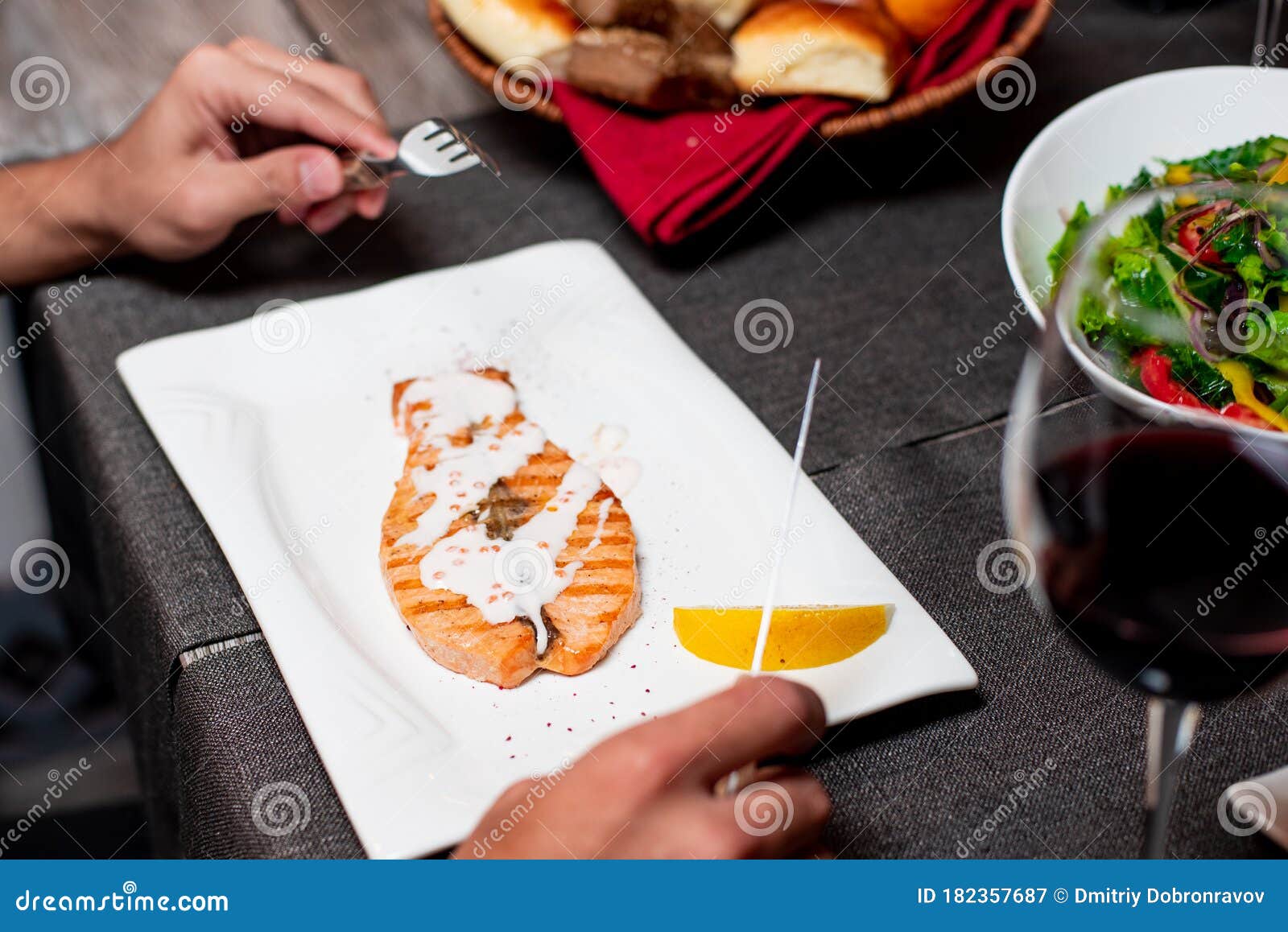 Fish in the Plate on the Table Stock Image - Image of tasty, natural ...