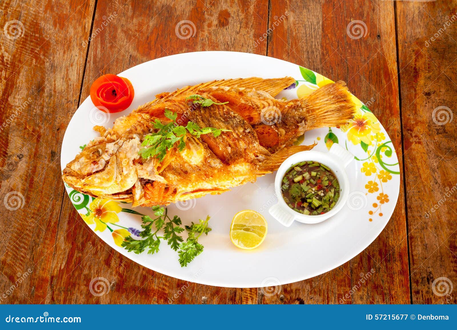 Fish on an plate stock image. Image of appetizer, seafood - 57215677