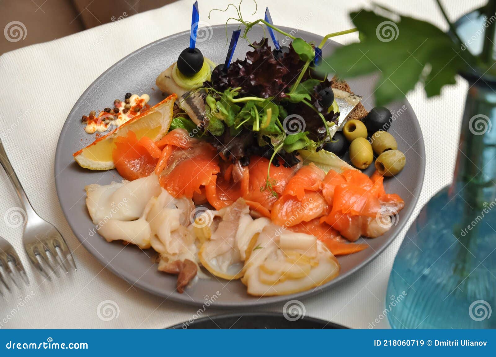 Fish Platters at a Banquet in a Restaurant Stock Image - Image of meal ...