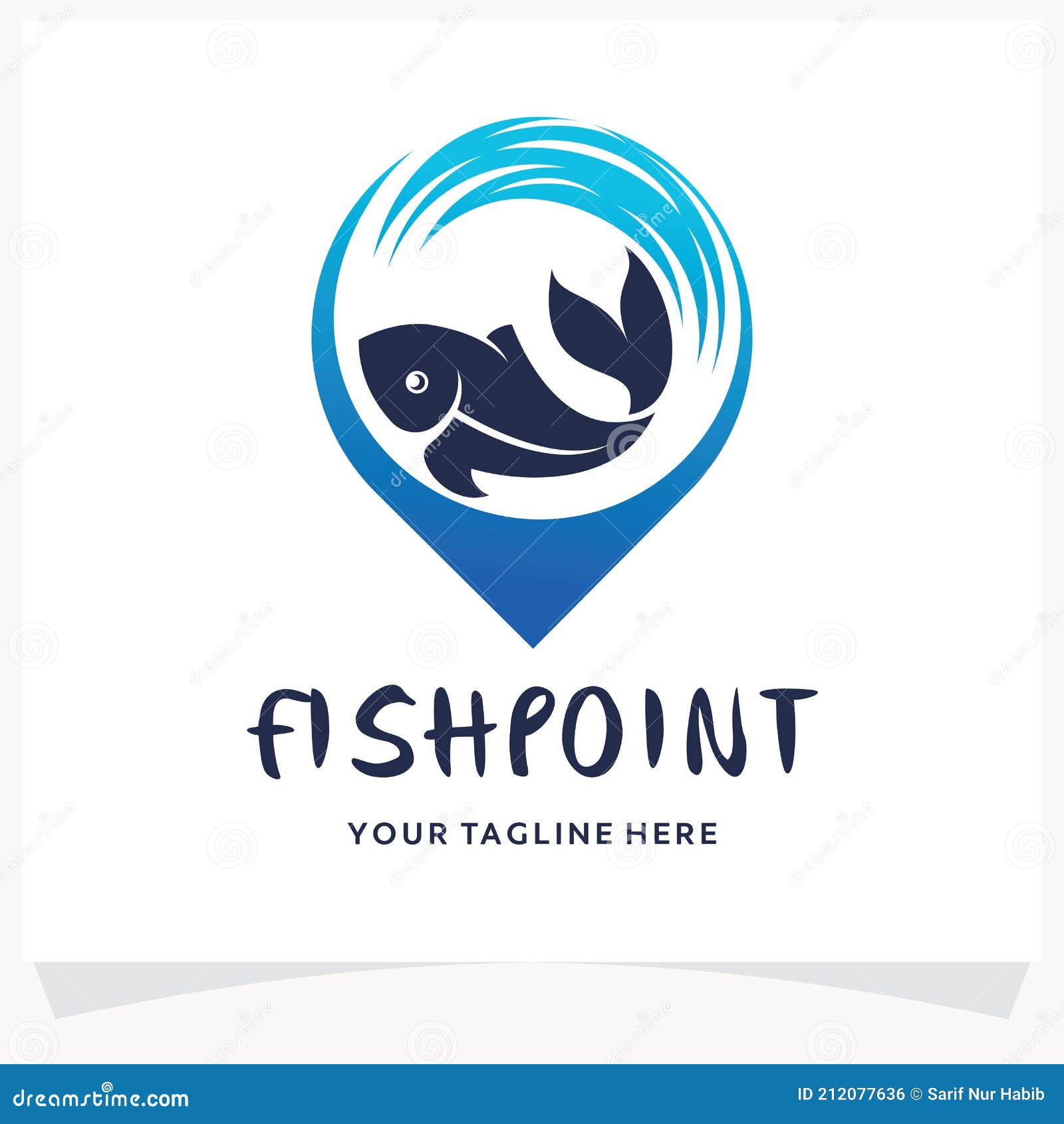 Fish Point Logo Design Template Inspiration Stock Vector - Illustration ...