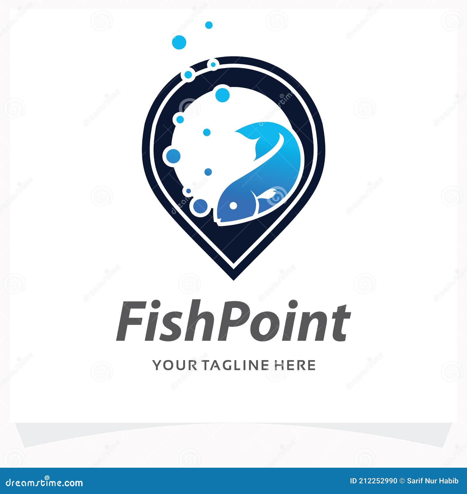 Fish Point Logo Design Template Stock Vector - Illustration of ...