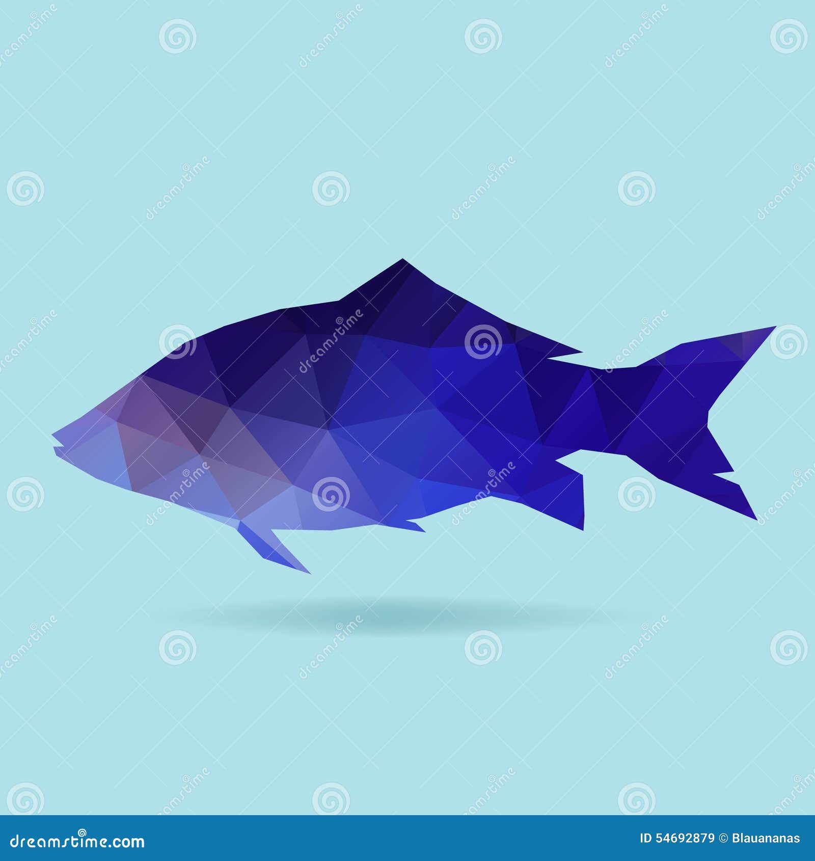 Fish polygon silhouette stock vector. Illustration of geometric - 54692879
