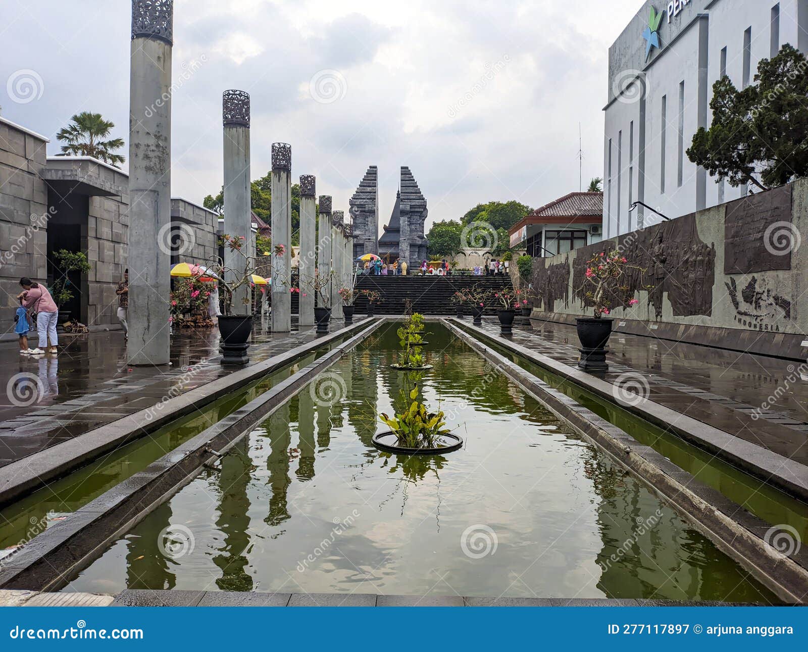A Fish Pond with Green Water in the Bung Karno Library Editorial ...