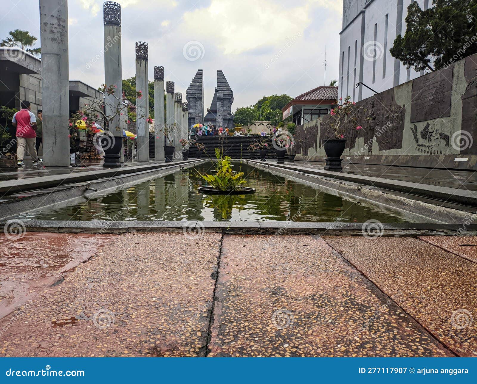 A Fish Pond with Green Water in the Bung Karno Library Editorial ...