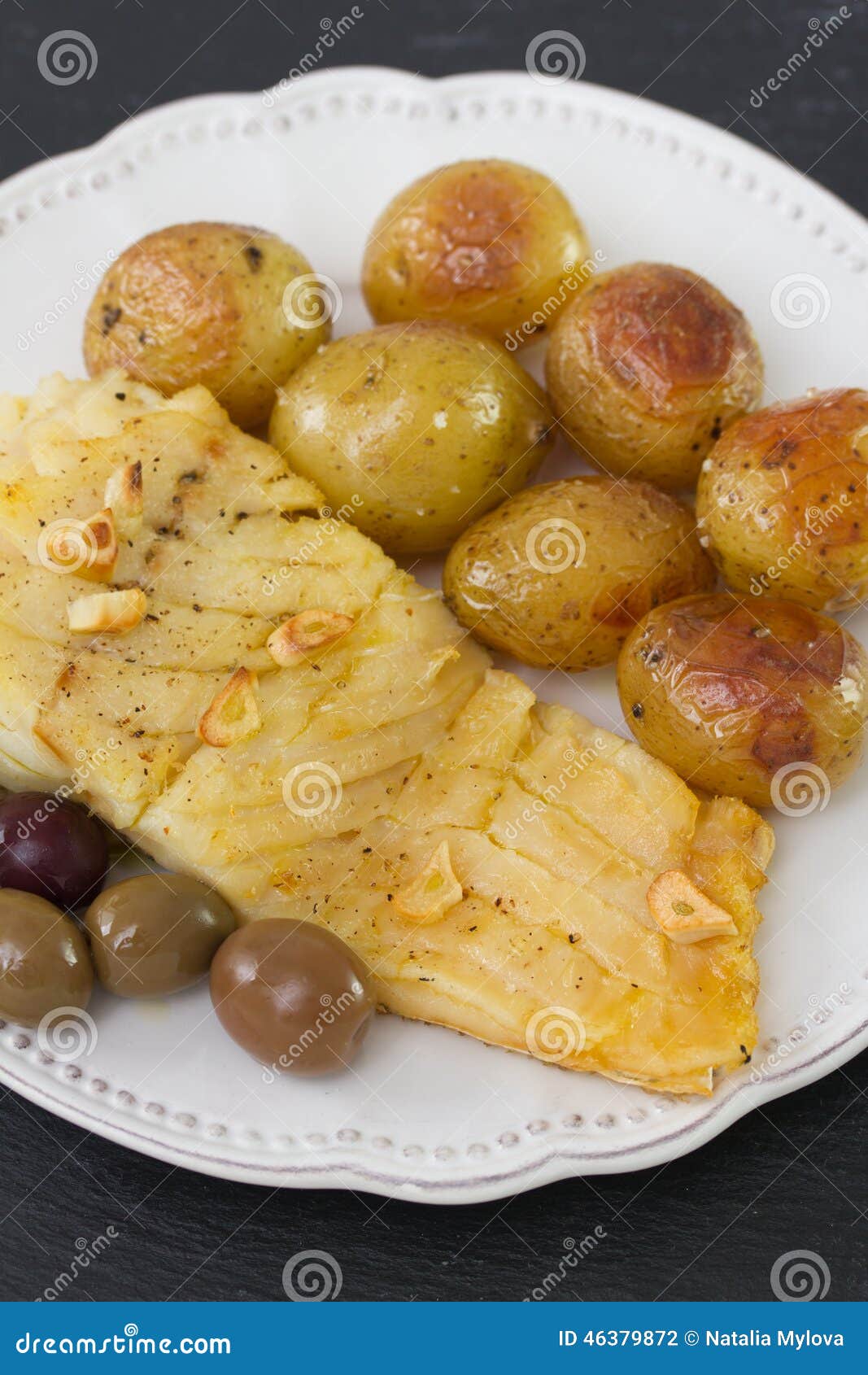 Fish with potato stock photo. Image of lunch, dinner - 46379872