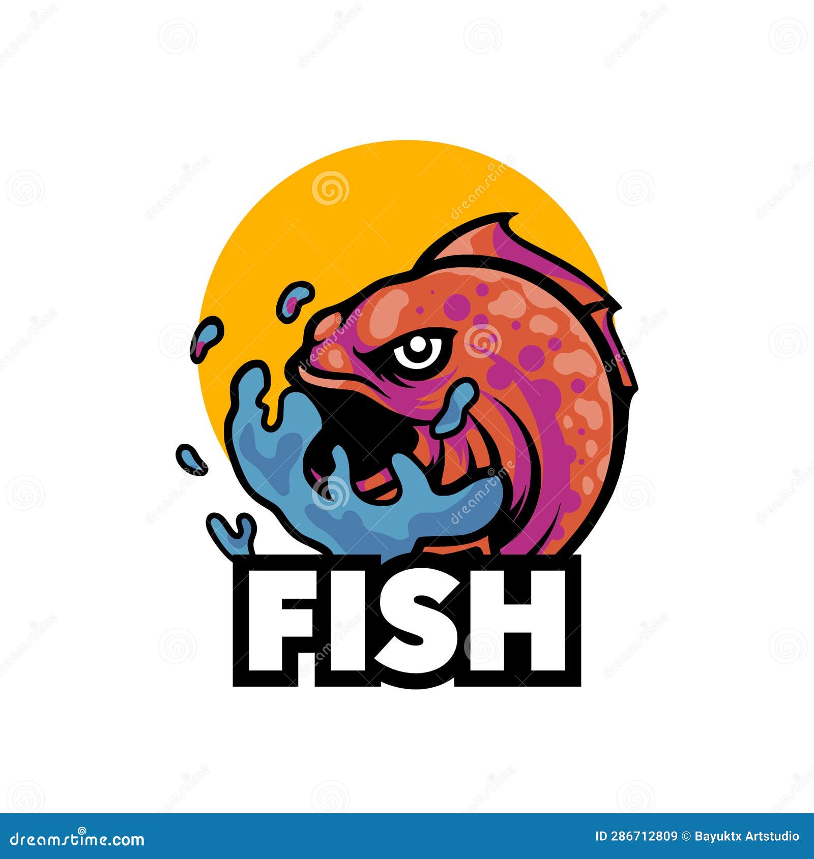 Fish predator logo stock vector. Illustration of presentation - 286712809