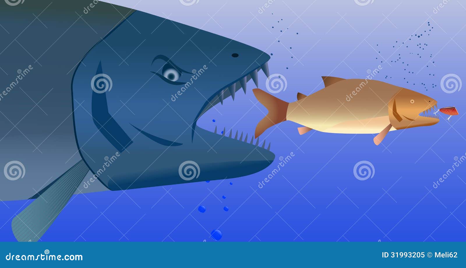 Fish predator stock vector. Illustration of food, fishing - 31993205