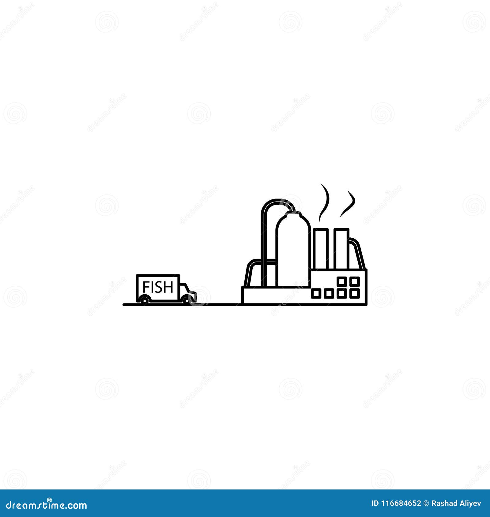 Fish Processing Plant Icon. Element of Fishing Industry Icon for Mobile ...