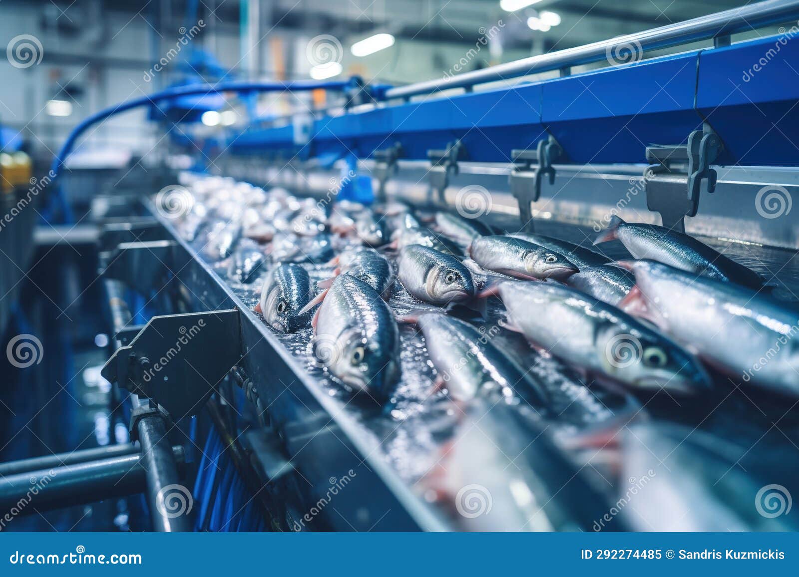 Fish Processing Plant, Production Line. Generative AI Stock Illustration - Illustration of ...