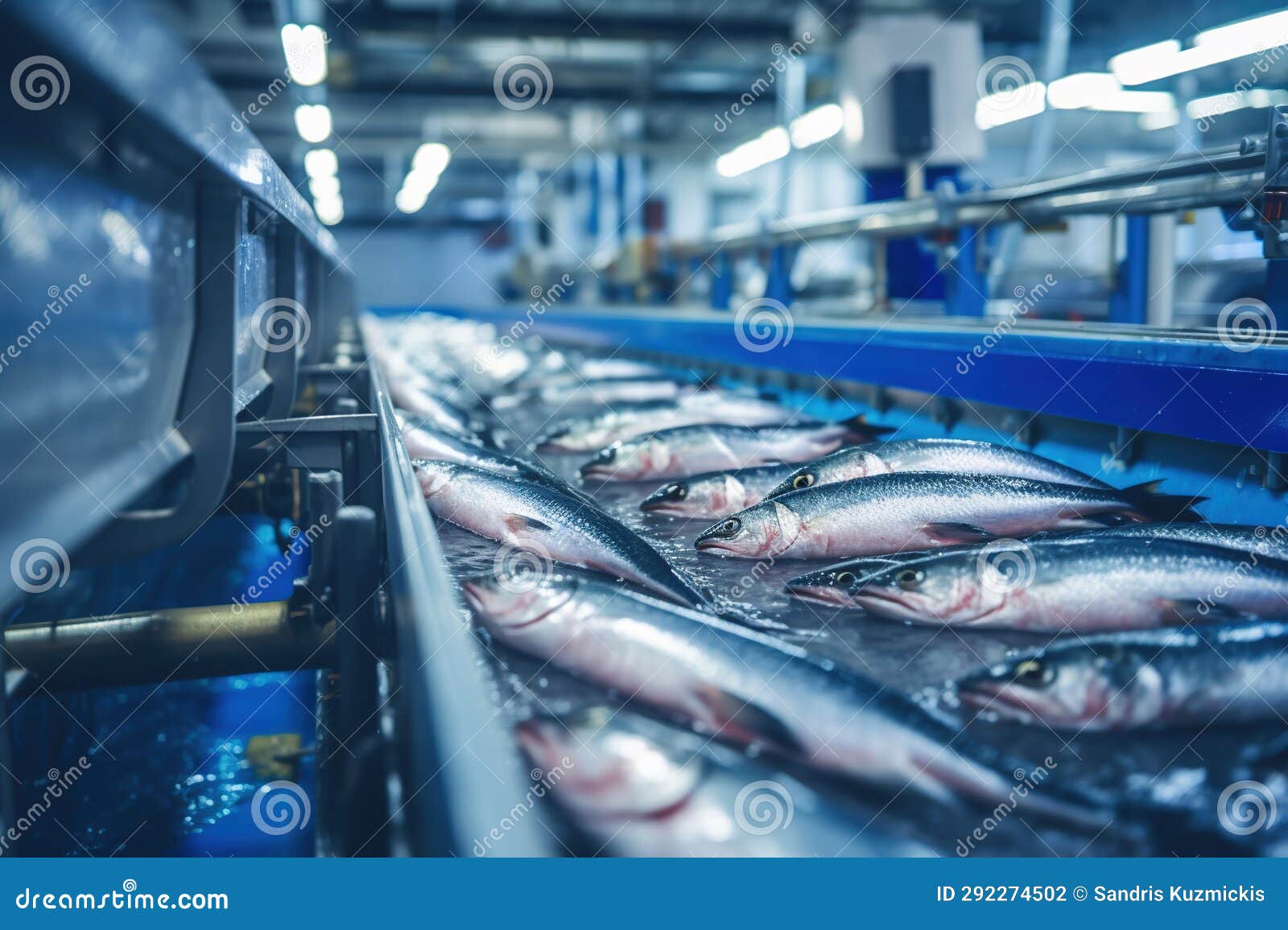 Fish Processing Plant, Production Line. Generative AI Stock Illustration - Illustration of meal ...