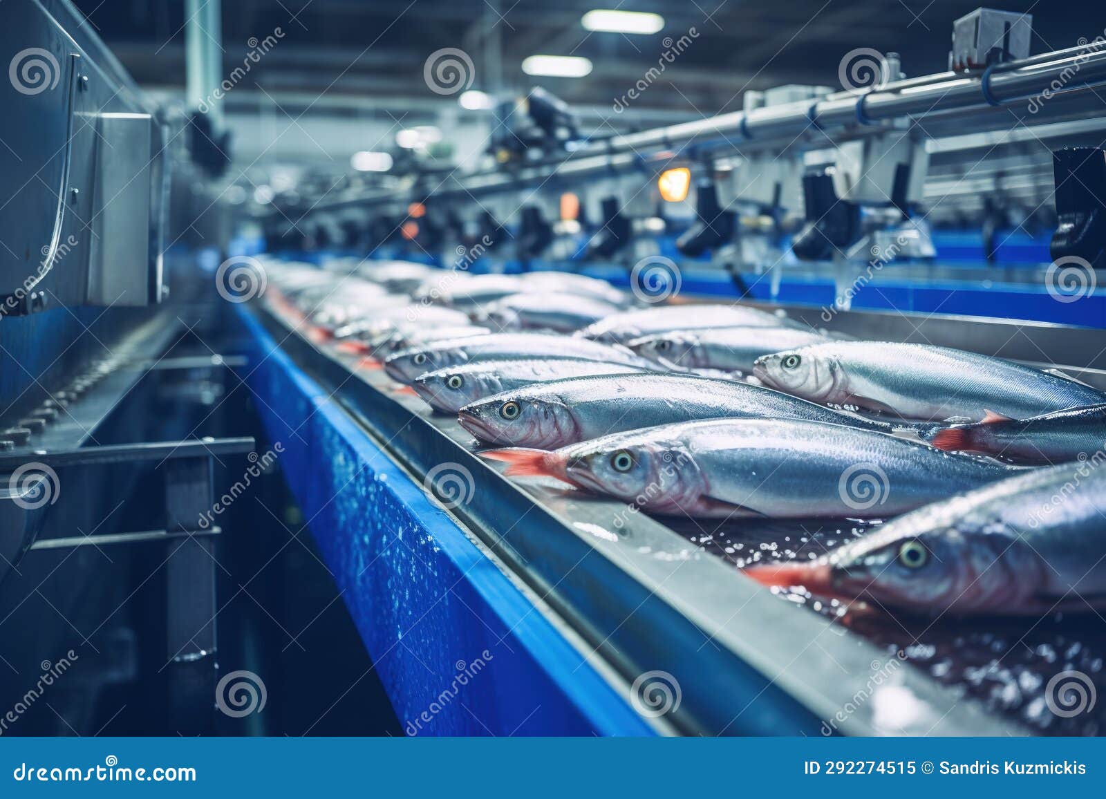 Fish Processing Plant, Production Line. Generative AI Stock ...