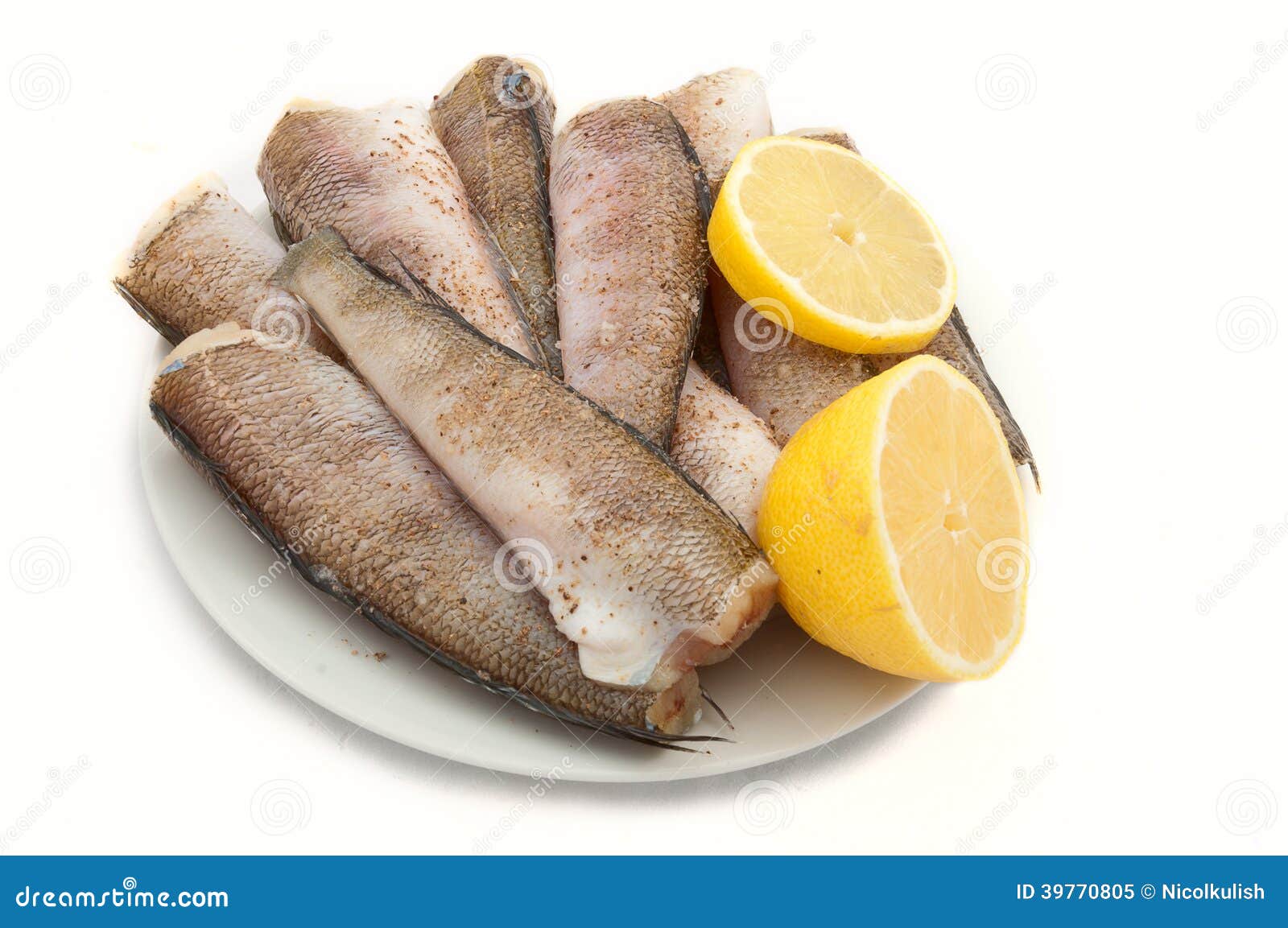 Fish Ready for Cooking with Spices and Lemon Stock Image - Image of ...