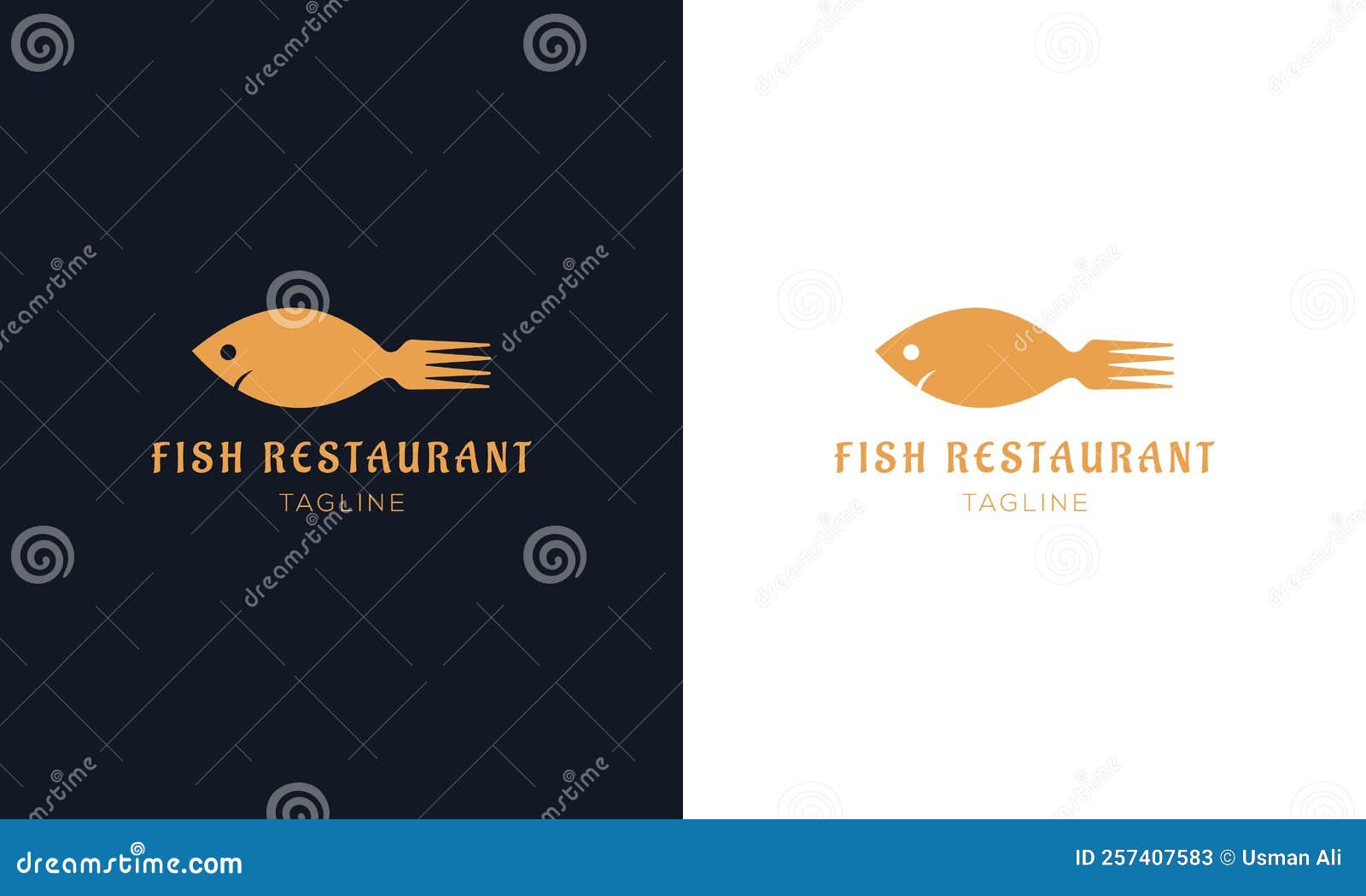 Fish Restaurant Logo Design Minimal Fish Restaurant Logo Stock Vector ...