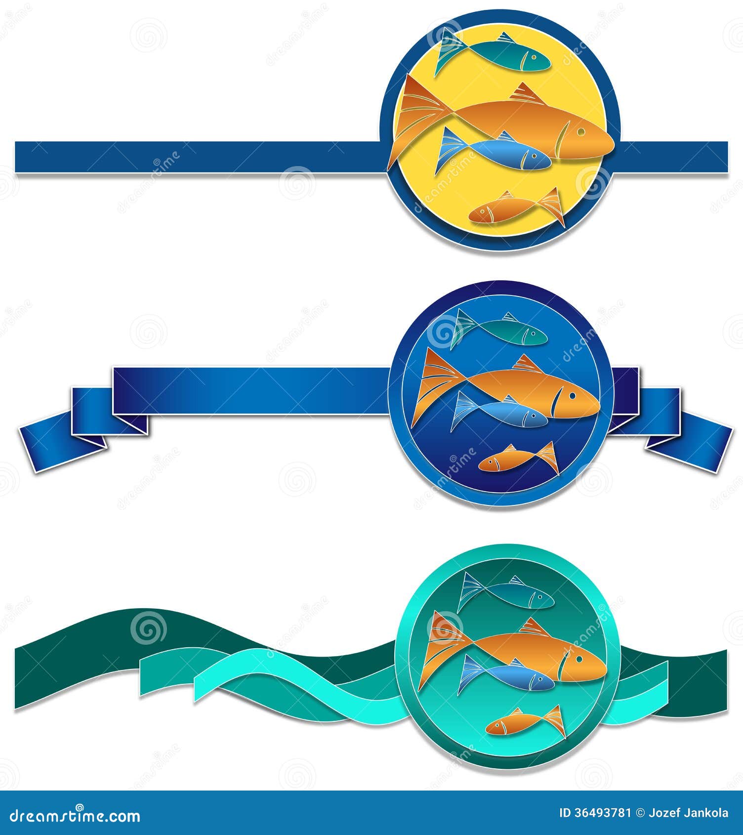 Fish ribbons stock illustration. Illustration of green - 36493781