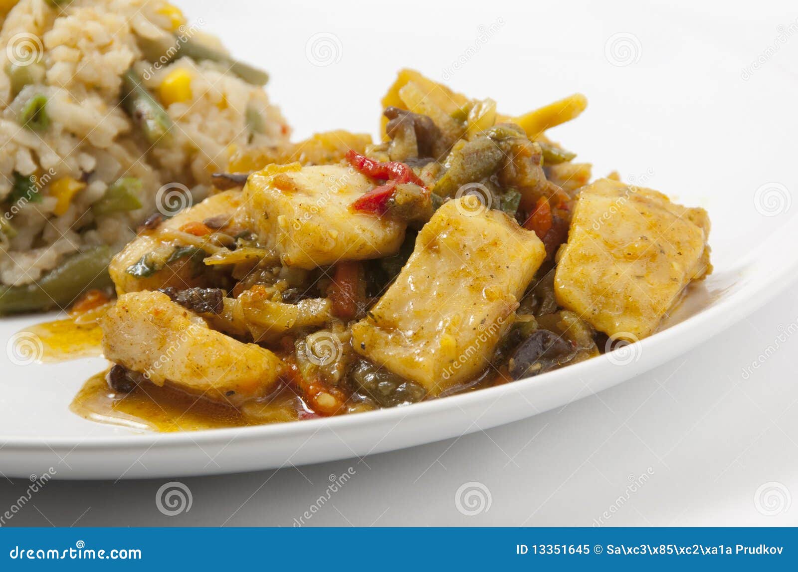 Fish and rice stock image. Image of food, spicy, cooked - 13351645