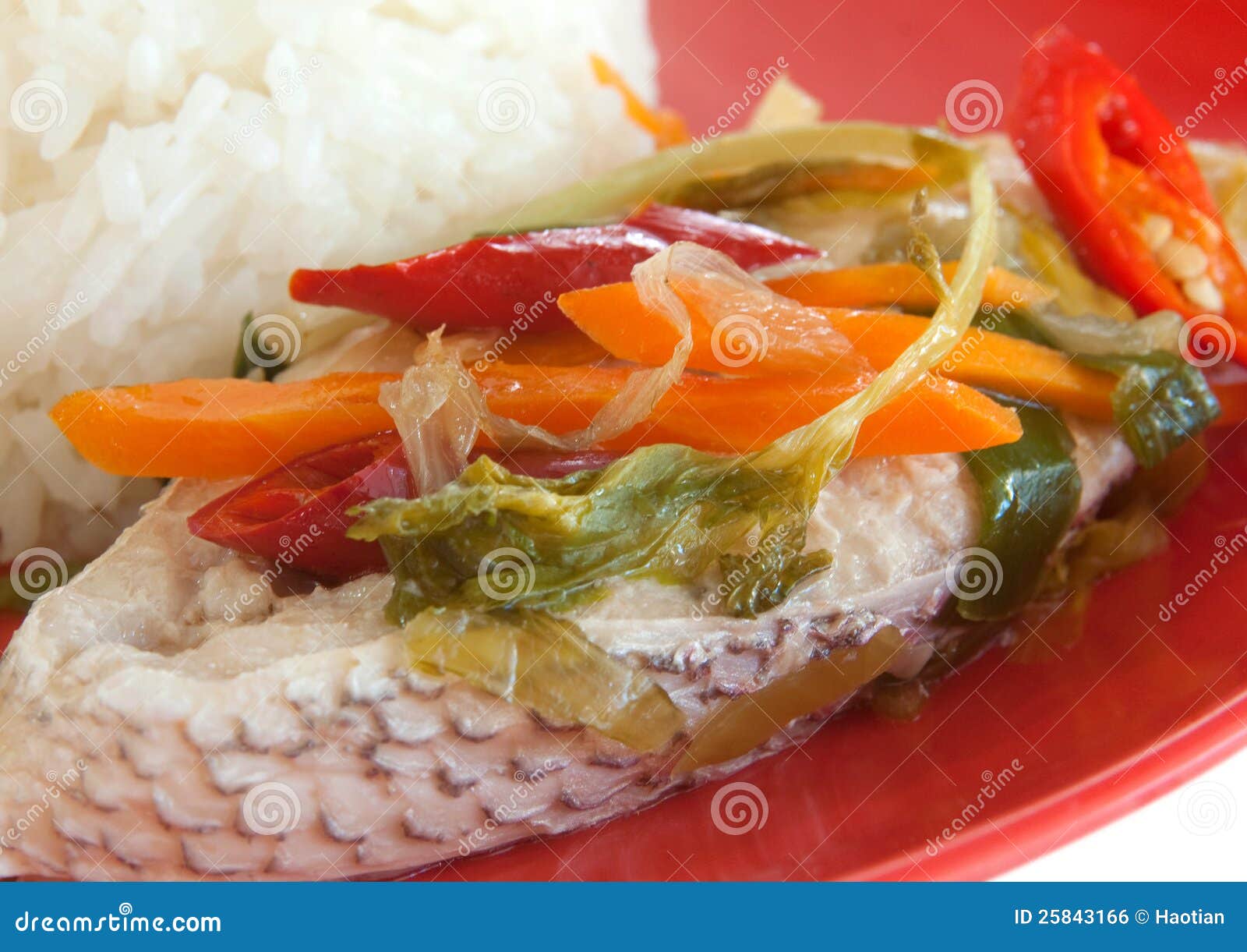Fish with rice stock photo. Image of fish, greens, asian - 25843166