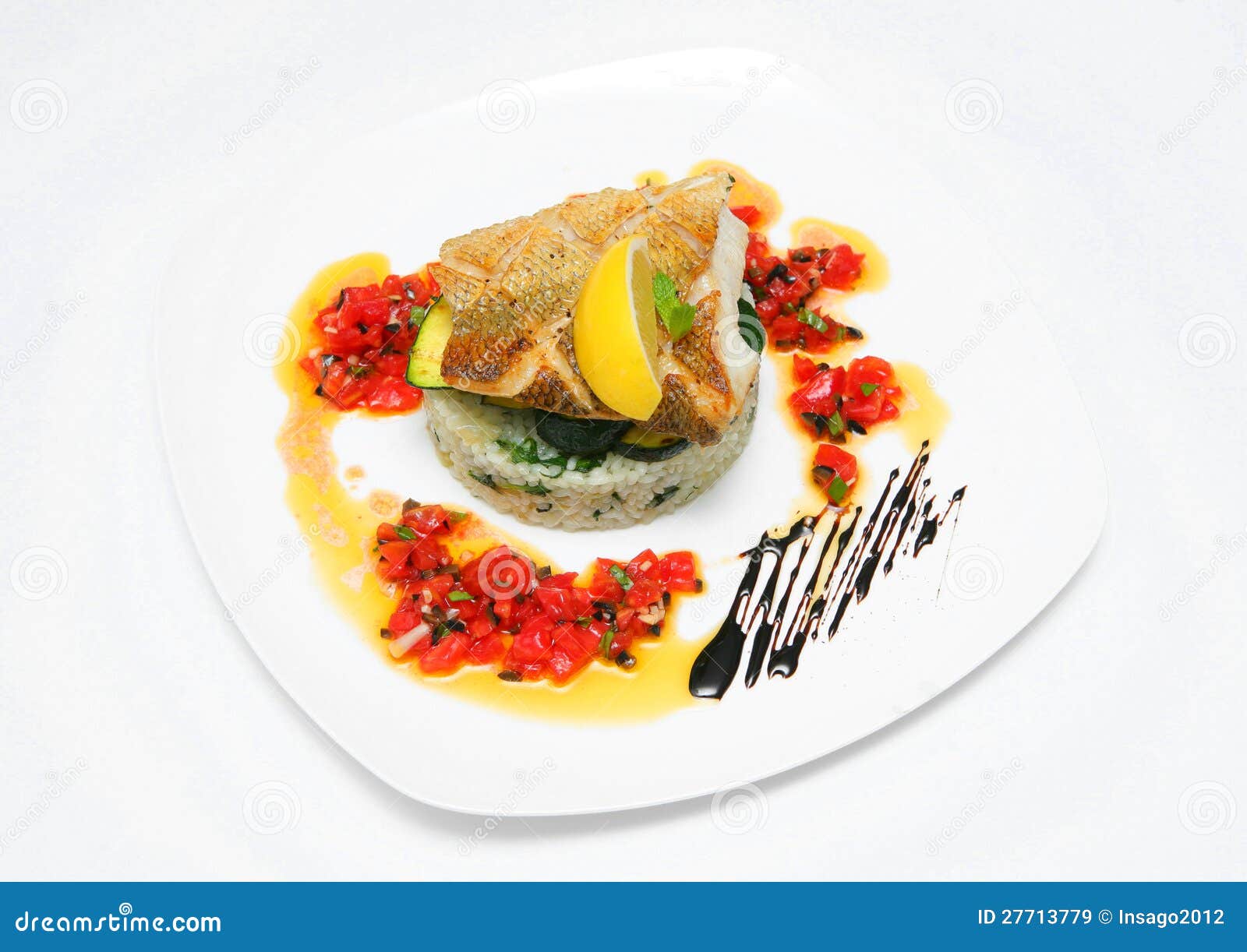 Fish with rice stock image. Image of gourmet, health - 27713779