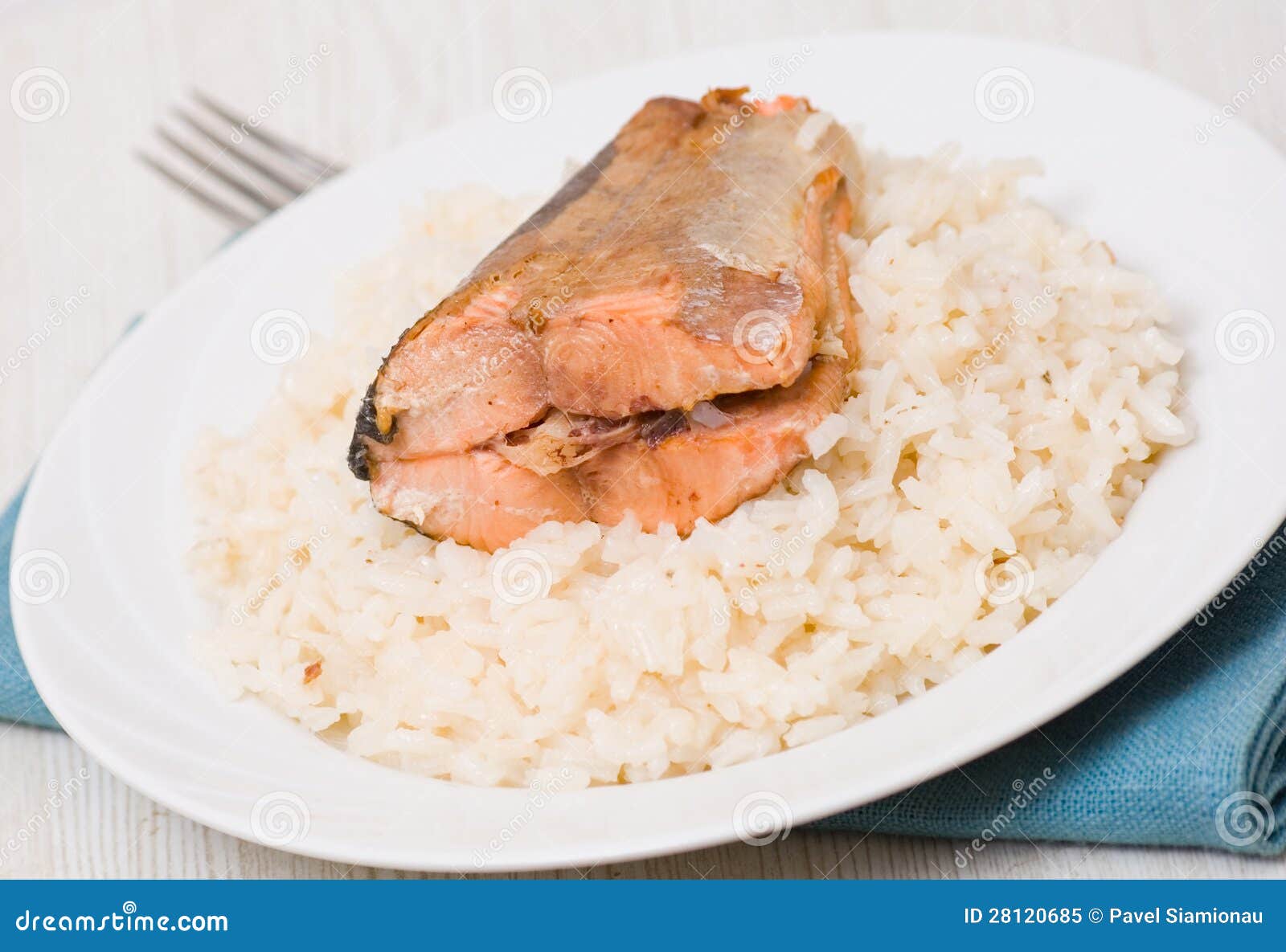 Fish with rice stock image. Image of diet, delicious - 28120685