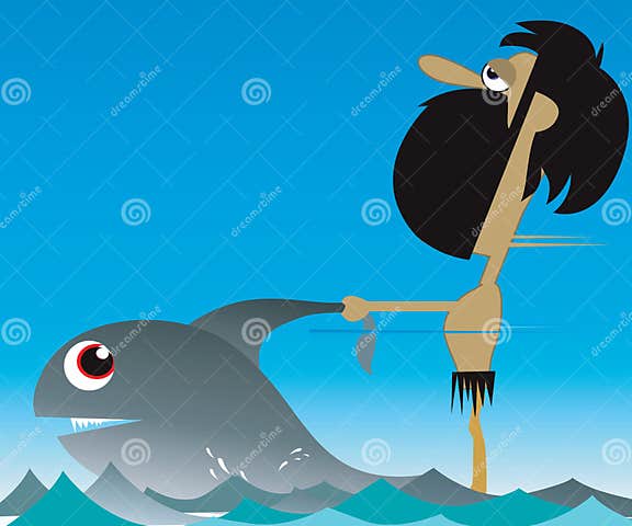 Fish rider stock vector. Illustration of charmer, shark - 3776010