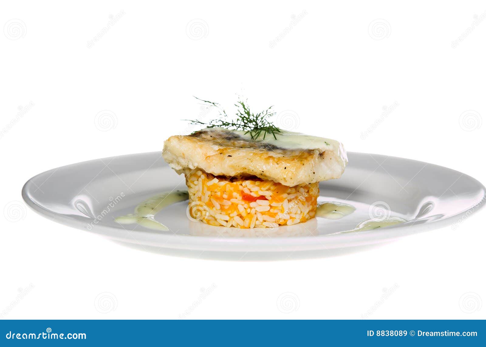 Fish with rise stock image. Image of dining, nutrition - 8838089