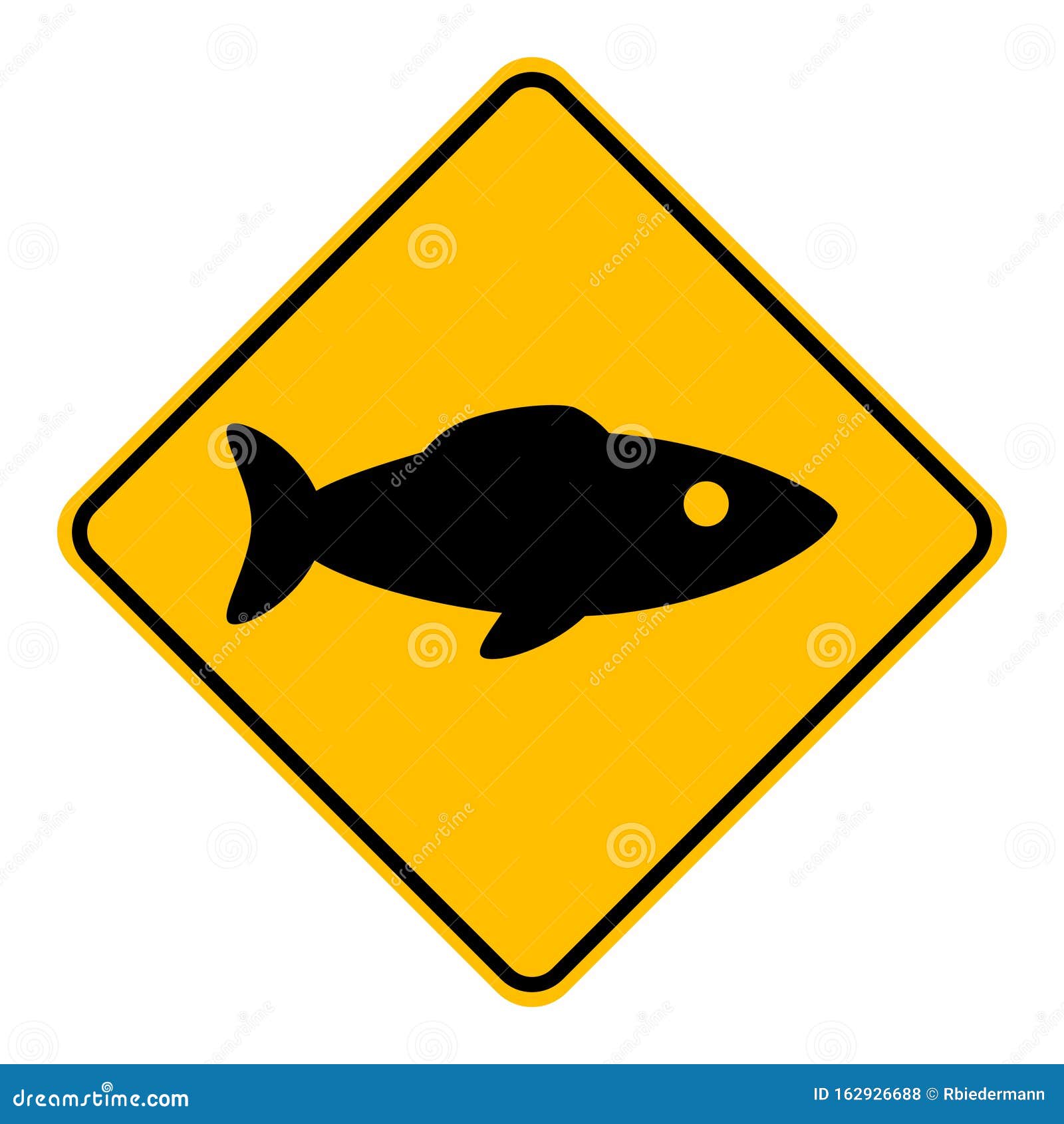Fish and road sign stock vector. Illustration of vector - 162926688