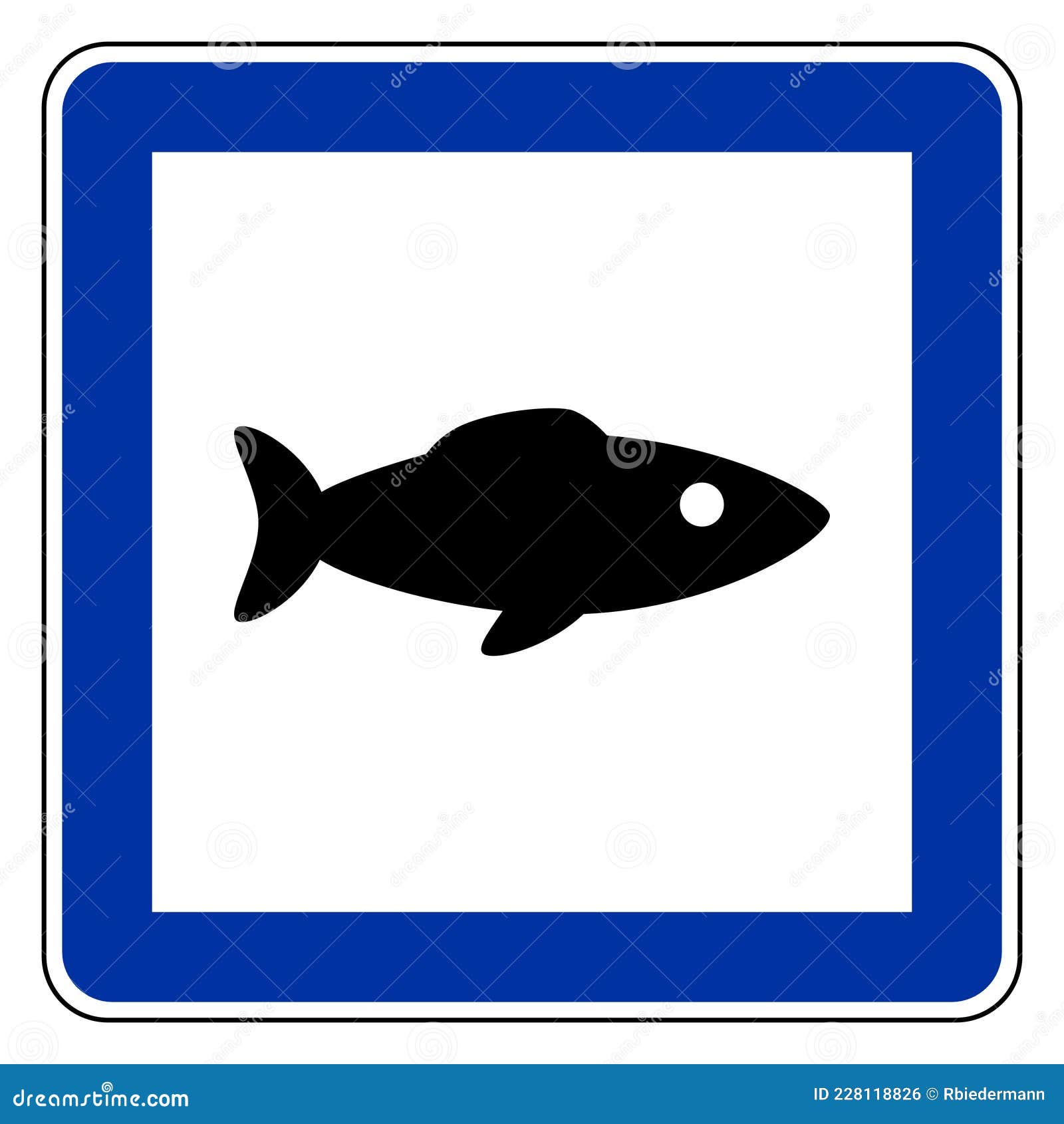 Fish and road sign stock vector. Illustration of icon - 228118826