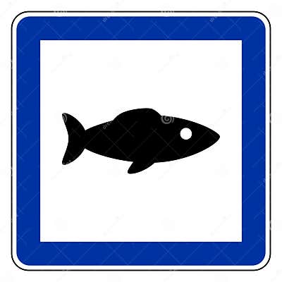 Fish and road sign stock vector. Illustration of icon - 228118826