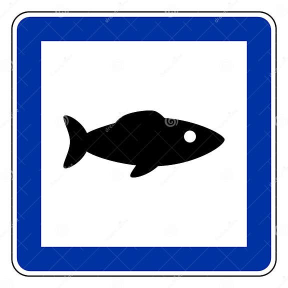 Fish and road sign stock vector. Illustration of icon - 228118826