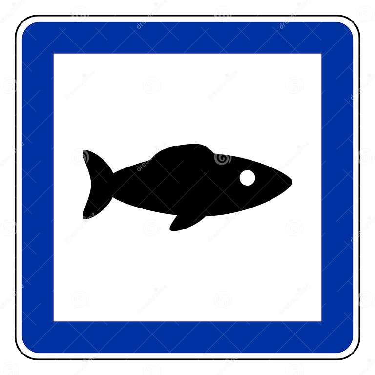 Fish and road sign stock vector. Illustration of icon - 228118826
