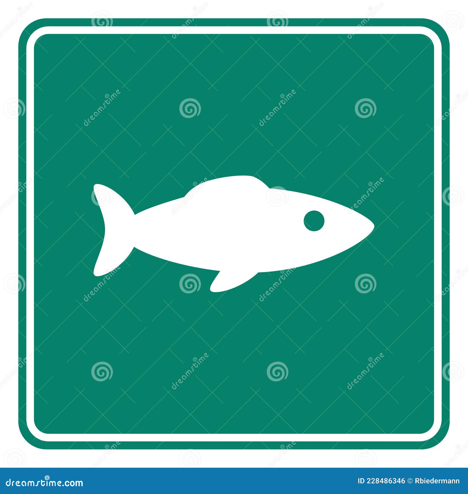 Fish and road sign stock vector. Illustration of green - 228486346