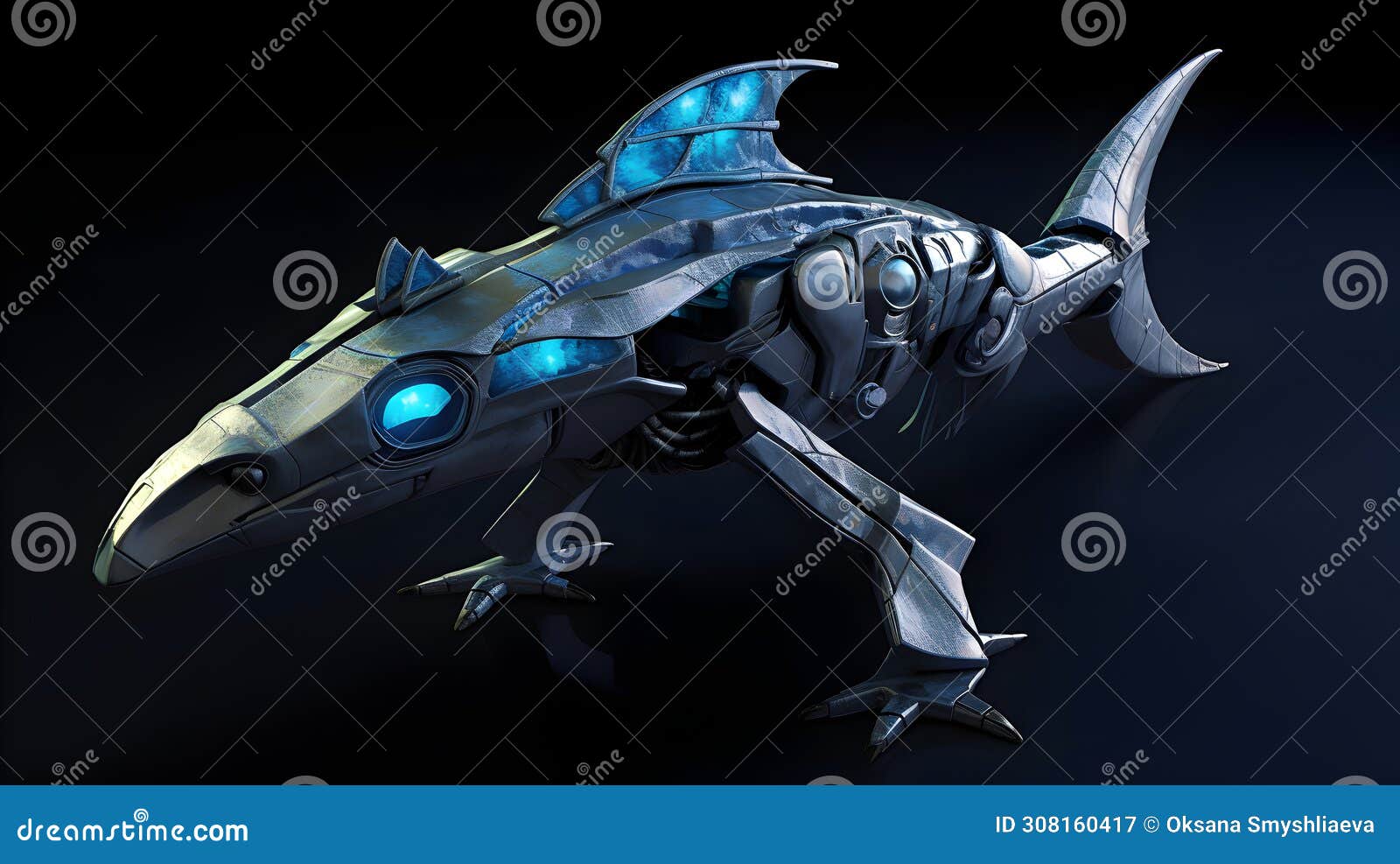 Fish Robot Technology. AI Illustration. Stock Image - Image of cyborg ...